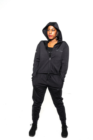 Women's Stealth Zipper Performance Hoodie – Actively Black Athleisure Wear