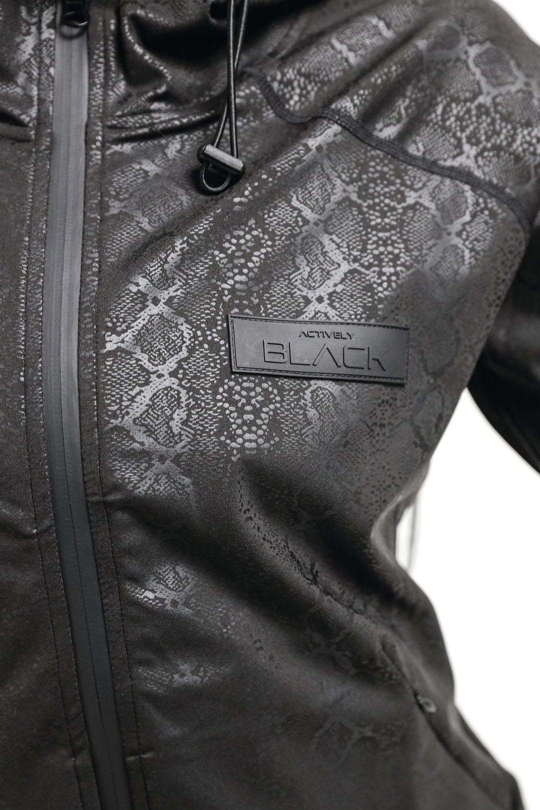 Women's Black Python Zipper Hoodie – Actively Black Athleisure Wear